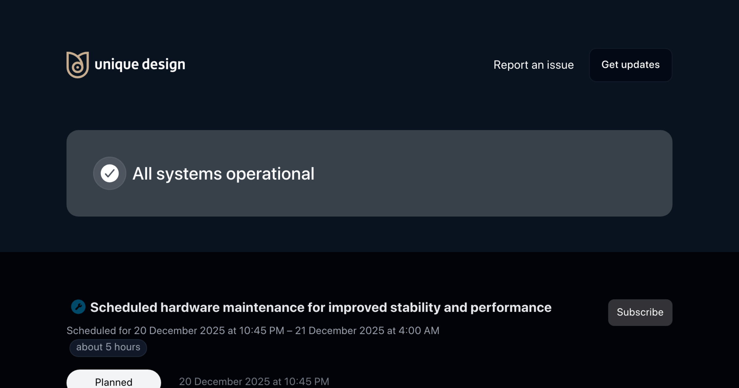 Unique Design B.V. - Status